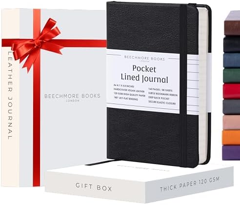 Amazon.com : BEECHMORE BOOKS Lined Journal Notebook, 4.1 x 5.8 inch, A6 ...