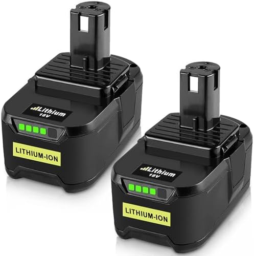 2 pieces 18V 5.5Ah Replacement Battery for Ryobi 18V Battery RB18L50 ...