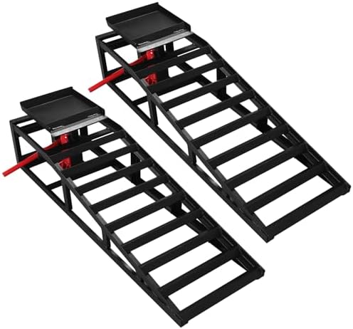 Amazon.com: 2 Pack Hydraulic Car Ramps Truck Ramps Lifts 5T 10000lbs ...