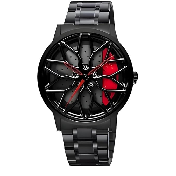 Buy Stylish Car Wheel Watch, Racing Brake Disc Design Dial, Black ...