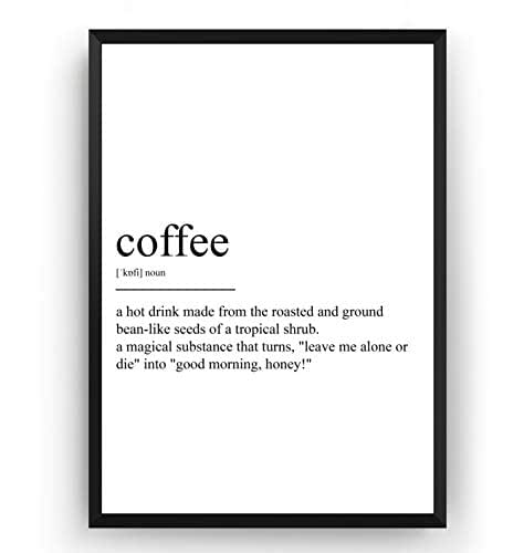 Amazon.com: Coffee Definition Print - Kitchen Poster - Cafe Diner ...