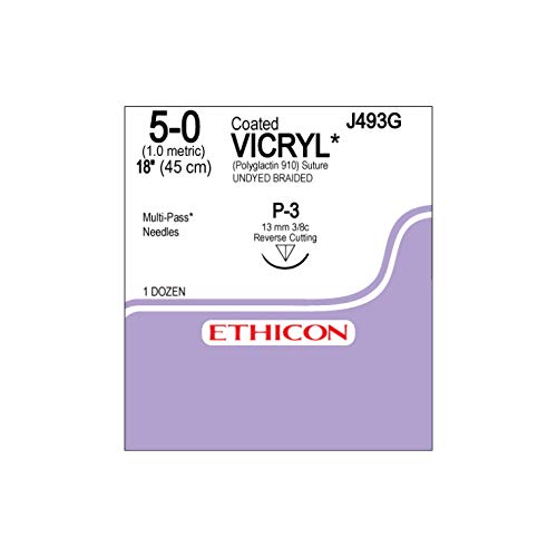 Amazon.com: Johnson & Johnson J493G Ethicon Suture, Vicryl, Size 5-0, P ...