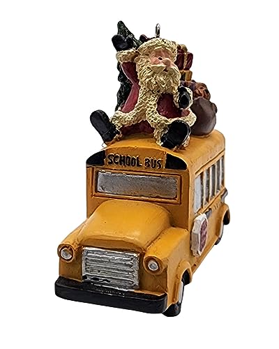Amazon.com: School bus Santa Christmas ornament : Home & Kitchen