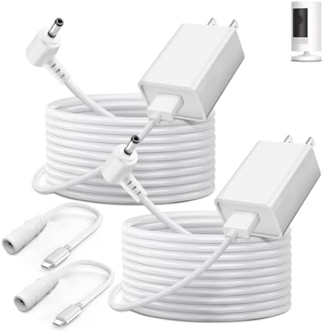 Amazon.com: 2-Pack Power Adapter Charger Cable Compatible with Ring ...