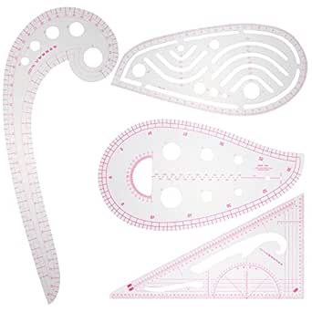 Amazon.com: Lusofie 4pcs French Curve Ruler Set, Plastic Pattern Sewing ...