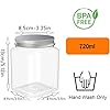 Amazon.com: 2 Pack 24 Oz Clear plastic jar, Refillable Kitchen Storage ...