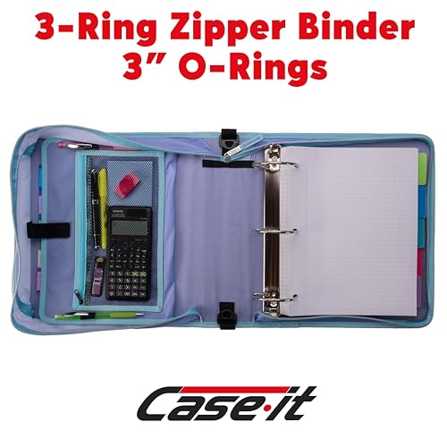 Snapklik.com : Mighty Zip Tab School Zipper Binder 3-Inch O-Rings, 600 ...