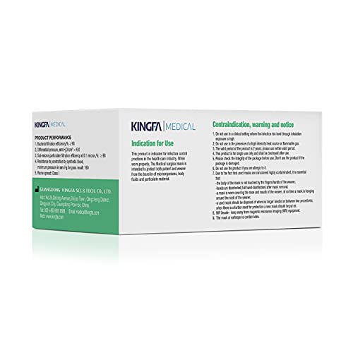 Kingfa Disposable Face Mask 3 Ply with Earloop, 50pcs/Box (Procedural ...