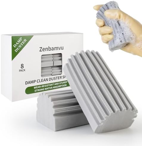 Amazon.com: 4 Pack Damp Dusting Sponge Duster, Grey Dust Cleaning ...