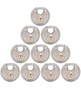 Unity Red Padlock Keyed Alike 2 3/4'' (70mm), Stainless Steel Disc ...