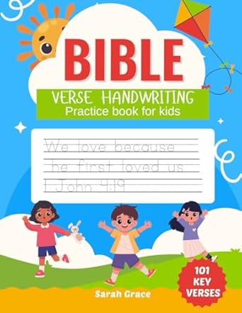 Bible Verse Print Handwriting Practice Book For Kids: 101 Key Bible ...