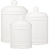 Amazon.com: Home Essentials Set Of 3 White Round Basket Weave Embossed ...