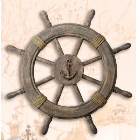 Amazon.com: HS Antique Finish Wooden Ship Wheel : Arts, Crafts & Sewing
