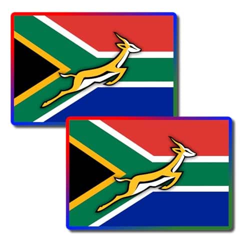 Amazon.com: springboks flag south africa colorful Set of 2 stickers ...