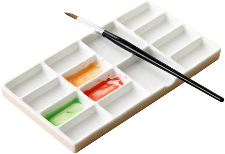 Amazon.com: 20 Wells Porcelain Paint Palette with Cover Ceramic Palette ...