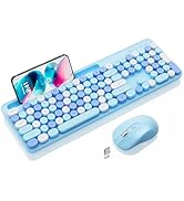 Amazon.com: Wireless Keyboard and Mouse Combo - Round Keycaps, Full ...