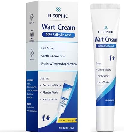 Amazon.com: Elsophie 40% Salicylic Acid Wart Remover Cream, Maximum ...