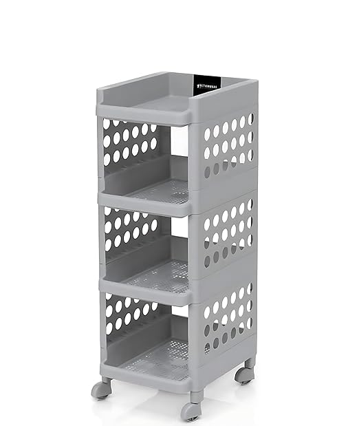 VishAl smart MAll Multi Purpose Plastic Movable Kitchen Rack for Fruits ...