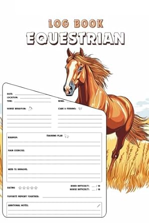 Equestrian Log Book | Horseback Riding Diary, Equestrian Training Log ...