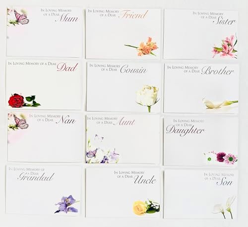 ShredAstic® - Pack 12 small Florist Funeral Flower Message cards Cards ...