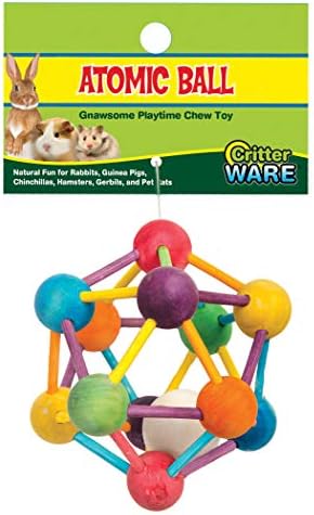 Amazon.com : (3 Pack) Ware Manufacturing Wood Atomic Nut Ball Pet Toys ...