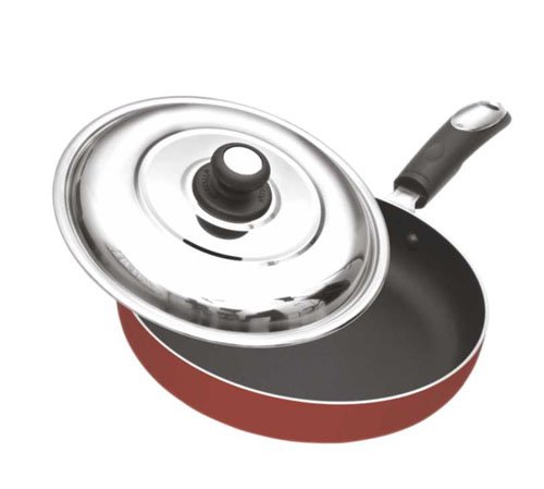 Buy Crystal Aluminium Platinum Round Fry Pan, Multicolor Online at Low ...