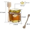 MEETOZ Mini Glass Honey jars-1.5 oz, 20 pcs Hexagon Honey Jars with Wooden Dipper, Gold Lid, Bee ...
