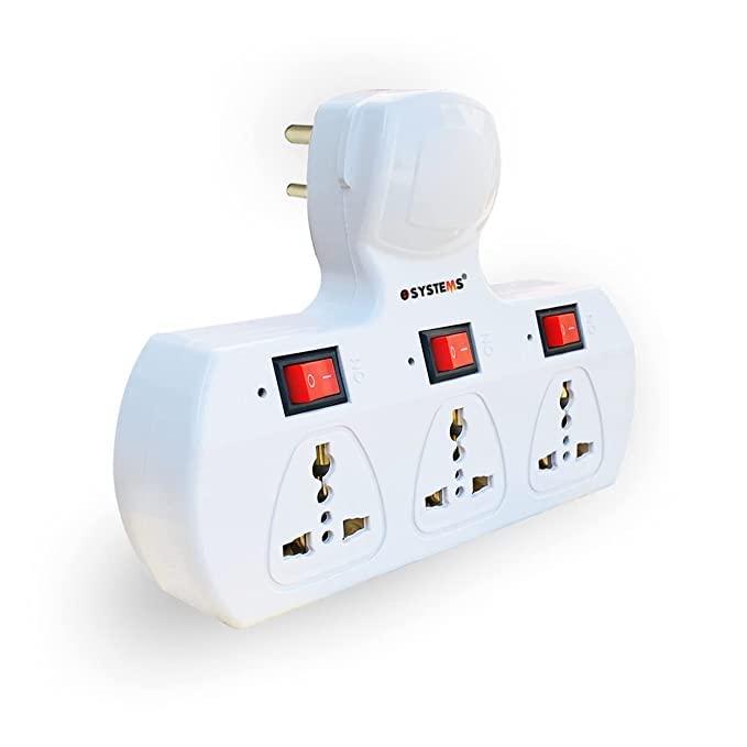 240 Volts Multi Plug Point 3+3 Universal Socket Adaptor with LED ...