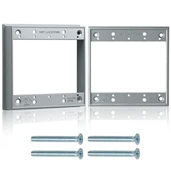 Juexica 2 Set 2 Gang Weatherproof Extension Ring Gray Double Gang ...