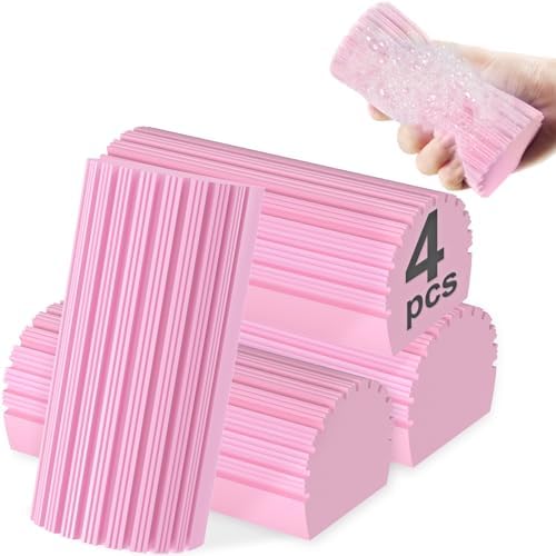Amazon.com: Fikoksol 4pcs Damp Dusting Sponge Pink, Household Clean ...