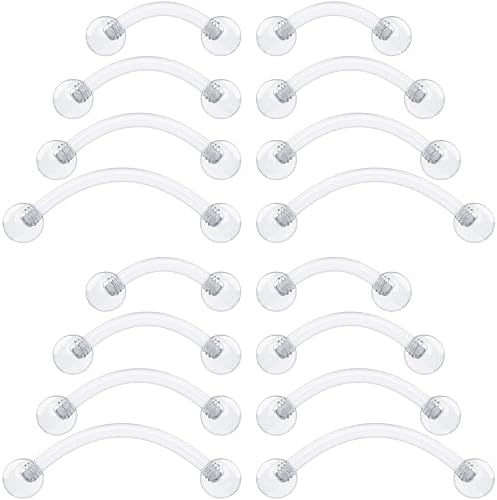 Amazon.com: 16g Clear Piercing Retainers For Surgery - Bioflex Plastic ...