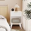 Amazon.com: YAUKOMEL Fluted Night Stand with Opening Storage,Mid Century Bedside Table with ...