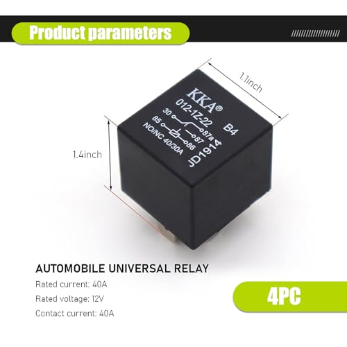 Snapklik.com : QODOLSI 4 Pack 40A Automotive Relays, 5 Pin Relay, 12V ...