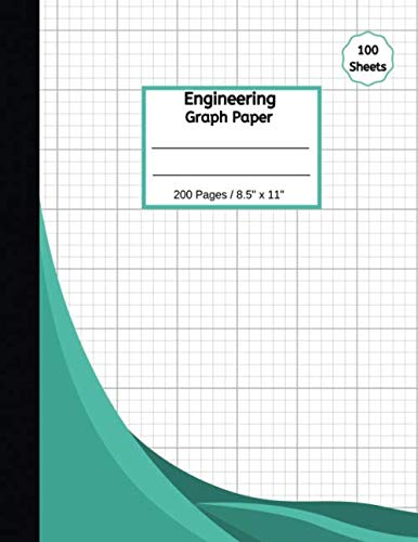 Engineering Graph Paper 100 Sheets: 8 1/2 x 11 Quad Ruled Grid ...