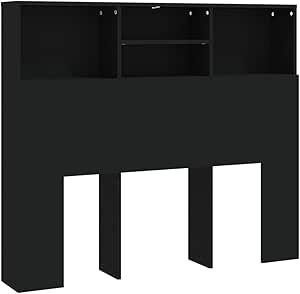 vidaXL Headboard Cabinet Indoor Home Organiser Bedroom Wall Bookcase ...