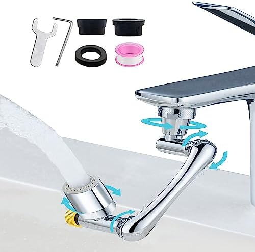 NUORAO 1440° Rotating Faucet Extender, 2 Water Outlet Modes Bathroom ...