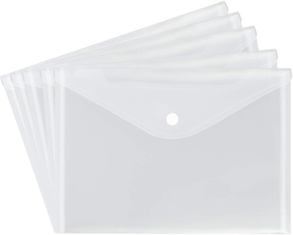 Plastic Wallets A4 Clear Folders Document Files Popper Wallets with ...