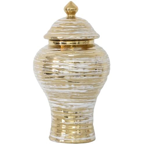 Amazon.com: Decorative ceramic ginger jar with lid vase, white paired ...