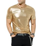 Casey Kevin Mens Metallic T-Shirts 70s Disco Outfits for Mens ...