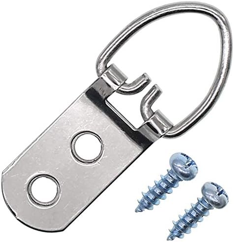 Renashed 50 Pack D-Ring Picture Hangers Heavy Duty 2 Hole with Screws ...