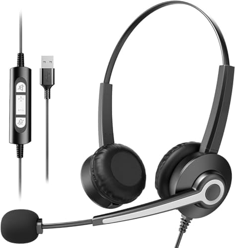 Wantek Wired USB Headset/Headphones with Microphone for PC,Laptop ...