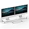VonHaus Glass Monitor Stand for Desks, Height Adjustable Dual Screen ...