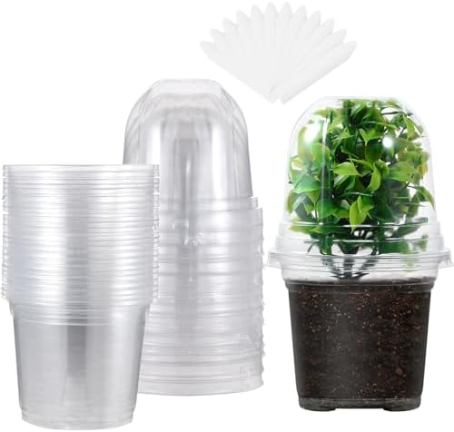 Amazon.com: Hyuetrsa 30 Sets Plant Nursery Pots with Humidity Domes, 3 ...