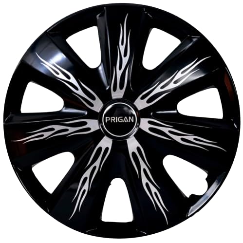 PRIGAN 12 Inch Universal Black Silver Wheel Cover/Cap for All 12 Inch ...