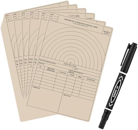 Amazon.com: 50 All-Weather Combat Range Cards with Marker – 0.76mm ...