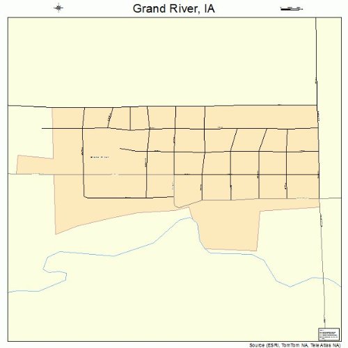 Amazon.com: Large Street & Road Map of Grand River, Iowa IA - Printed ...