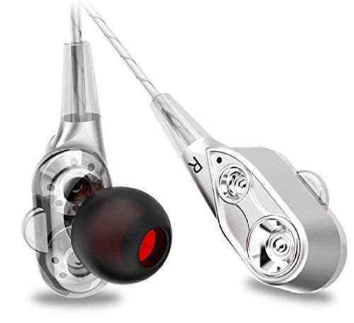 Tech Hunk Dual Dynamic Driver Earphones with Mic (Silver) : Amazon.in ...