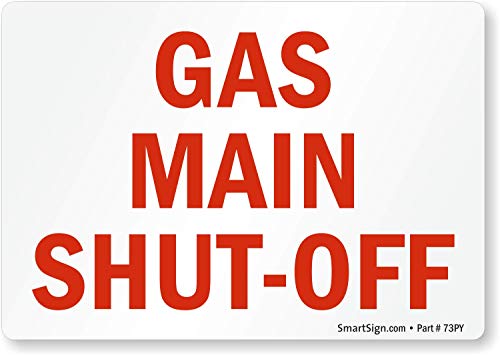 Gas Main Shut-Off, Laminated Vinyl Labels, 5" x 3.5": Industrial ...