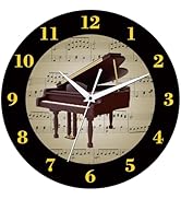 Amazon.com: CIGERA 12 Inch Music Themed Wall Clock with Piano and Music ...