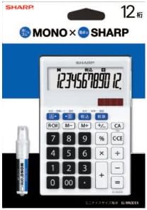 Amazon | SHARP 電卓 「MONO」デザイン ミニナイスサイズタイプ 12桁 消しゴム付 EL-MN320-X | ビジネス電卓 | 文房具・オフィス用品
